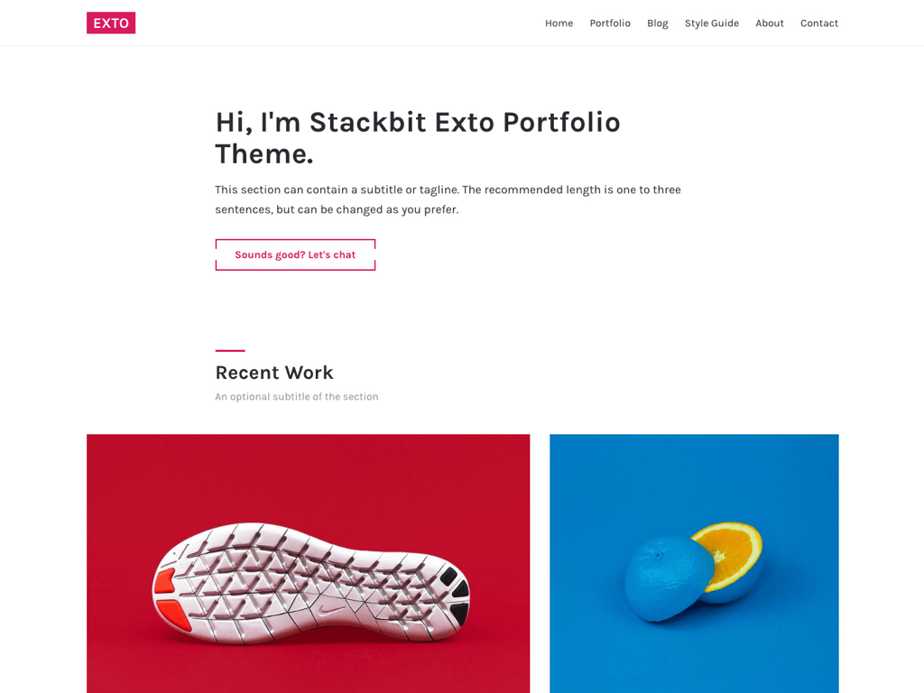 Stackbit Exto Theme